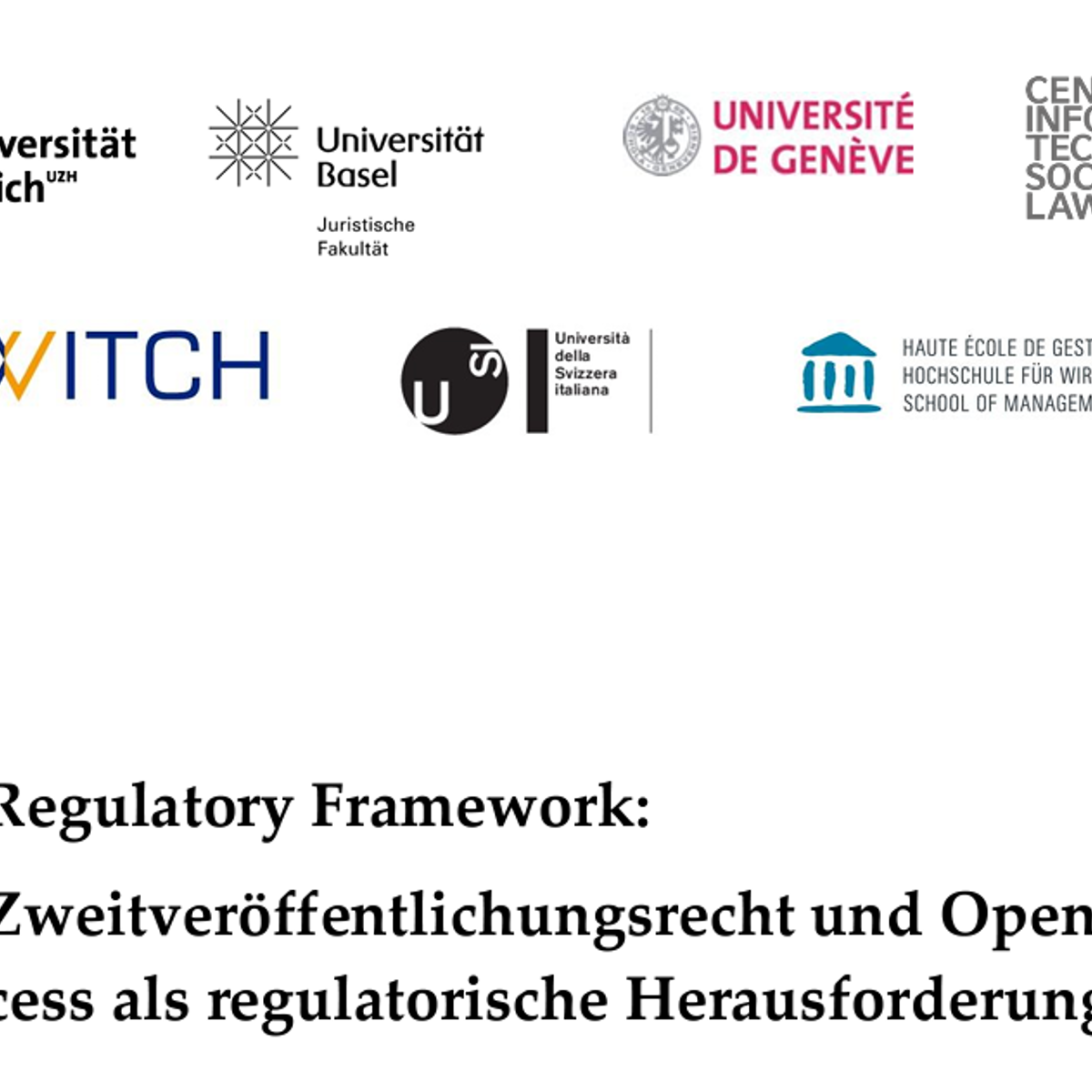 Soeben erschienen: Regulatory Framework: Zweitveröffentlichungsrecht ...